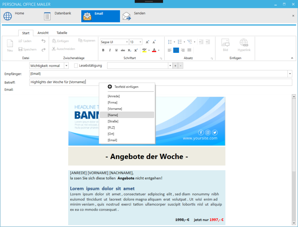 Newsletter versenden an Outlook Kontakte » CK Software